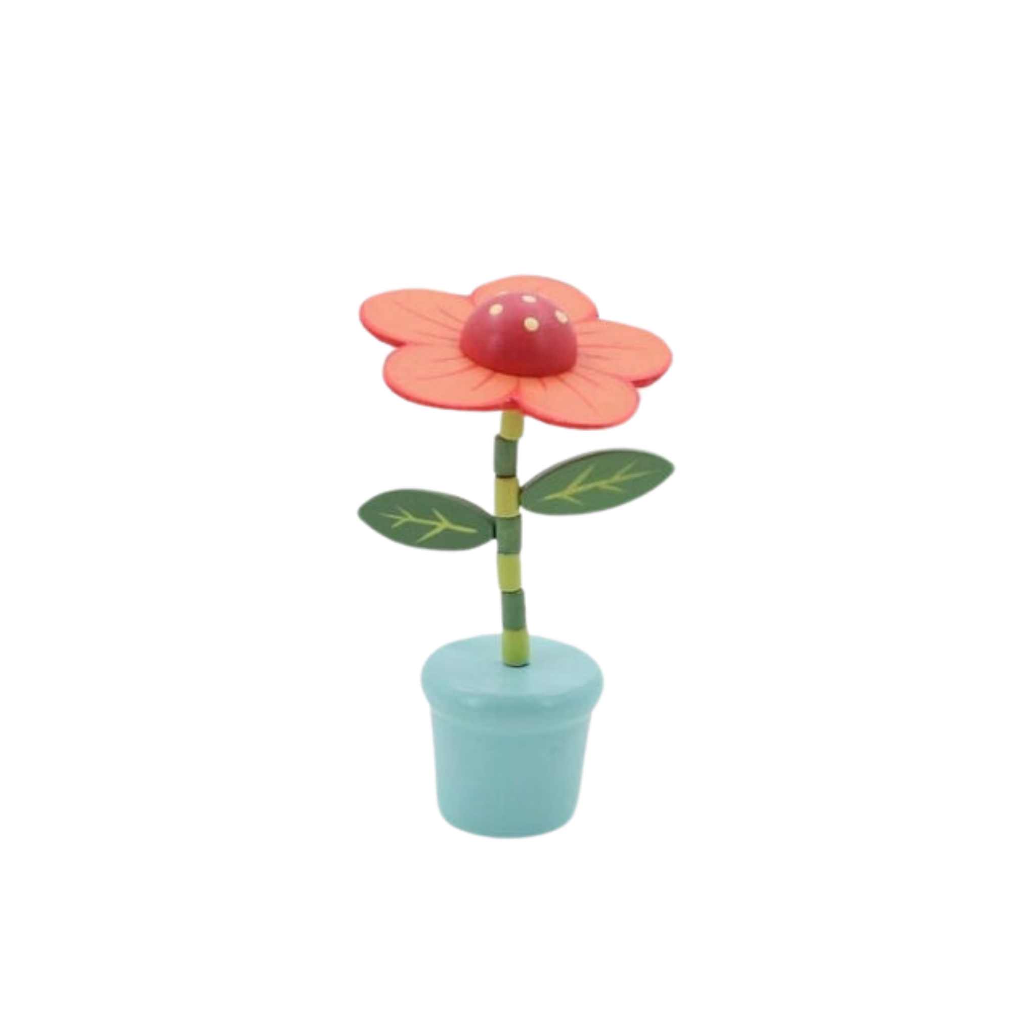 Wooden Dancing Push Puppet Flower Red & Blue – Speckled Hen Store