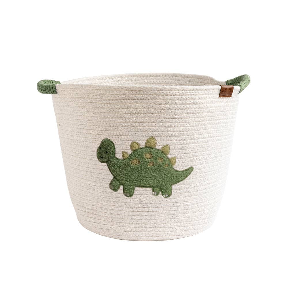 Cotton Rope Embroidered Hamper Dinosaur – Speckled Hen Store