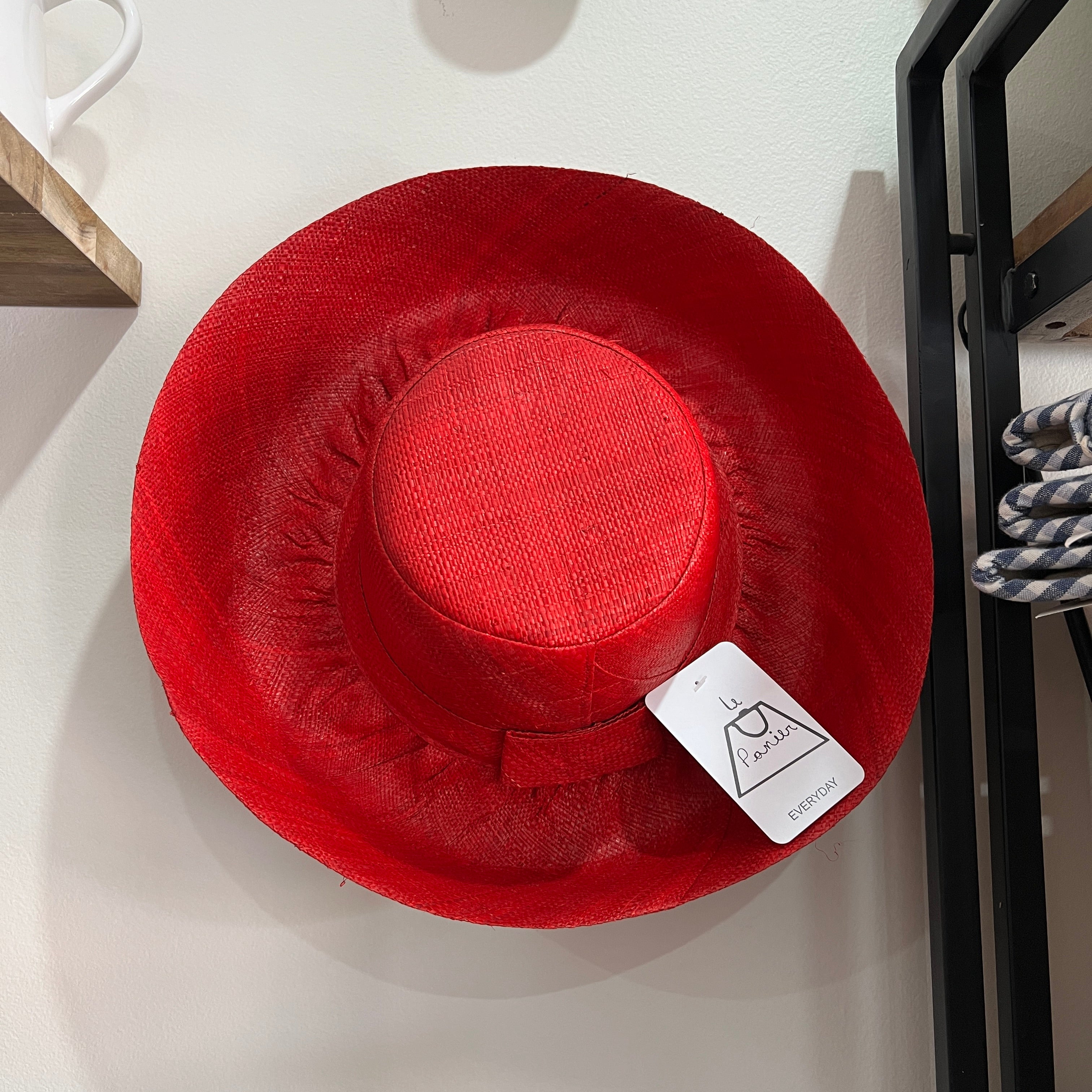Demi Capeline Raffia Hat Red – Speckled Hen Store