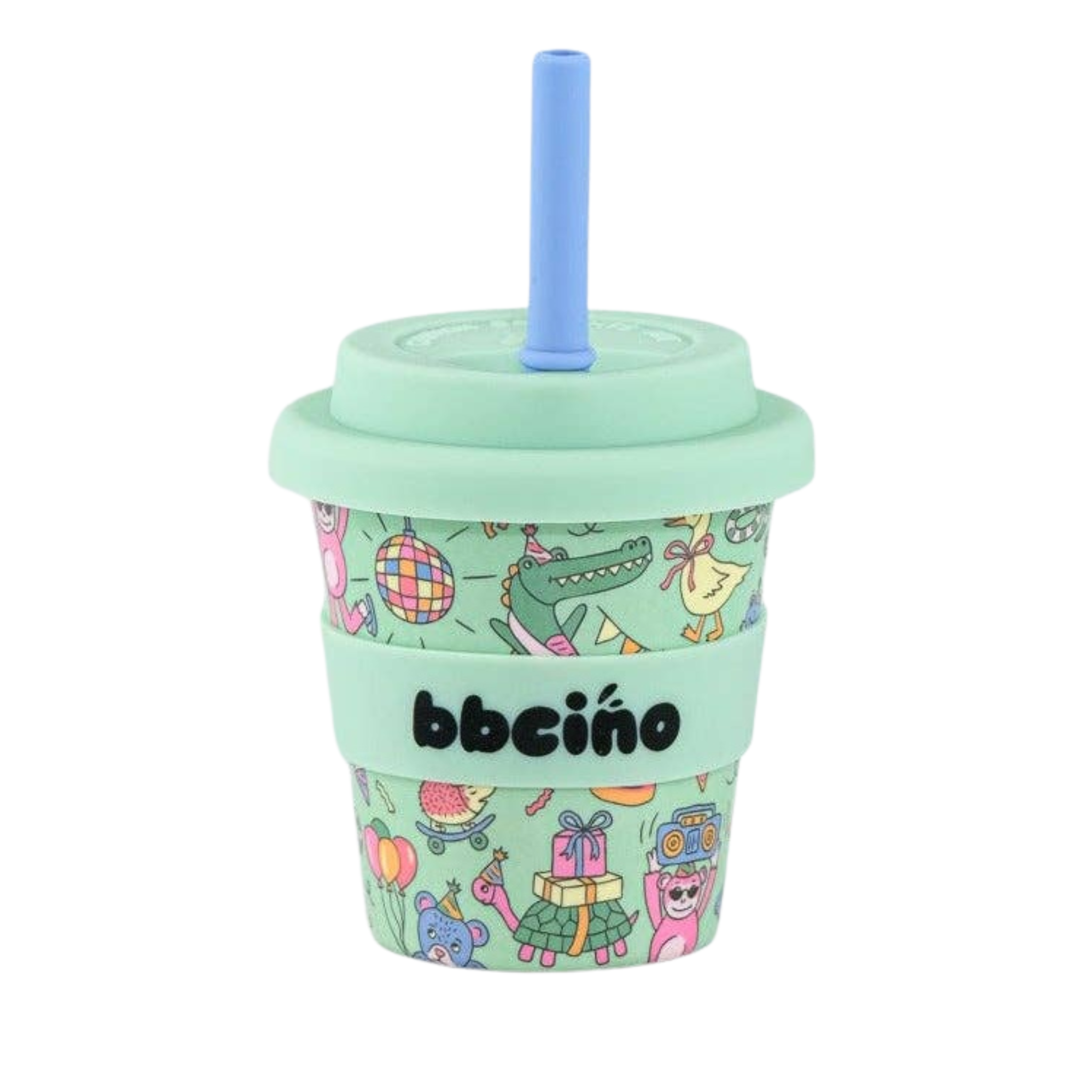 Reusable Babycino Bamboo Cup Party Animal Green (120ml) – Speckled Hen ...